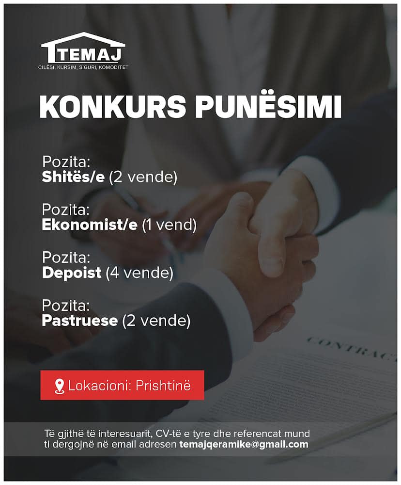 Mundësi punësimi në kompaninë lidere në Kosovë, në sektorin e qeramikës ...