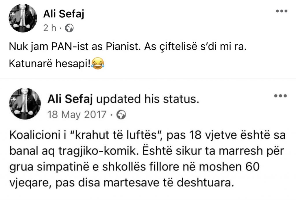 Sefaj i kundërpërgjigjet Albin Kurtit: Nuk jam PAN-ist as Pianist ...