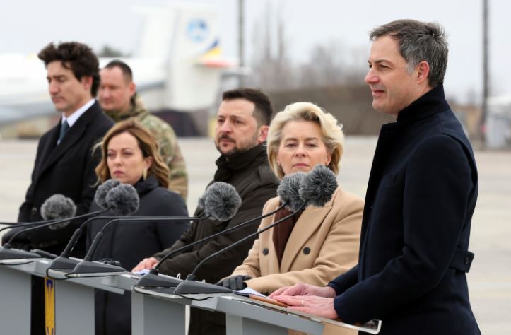 Edhe Trudeau, Meloni dhe Johson në Kiev, mbështesin Ukrainën - GazetaBlic