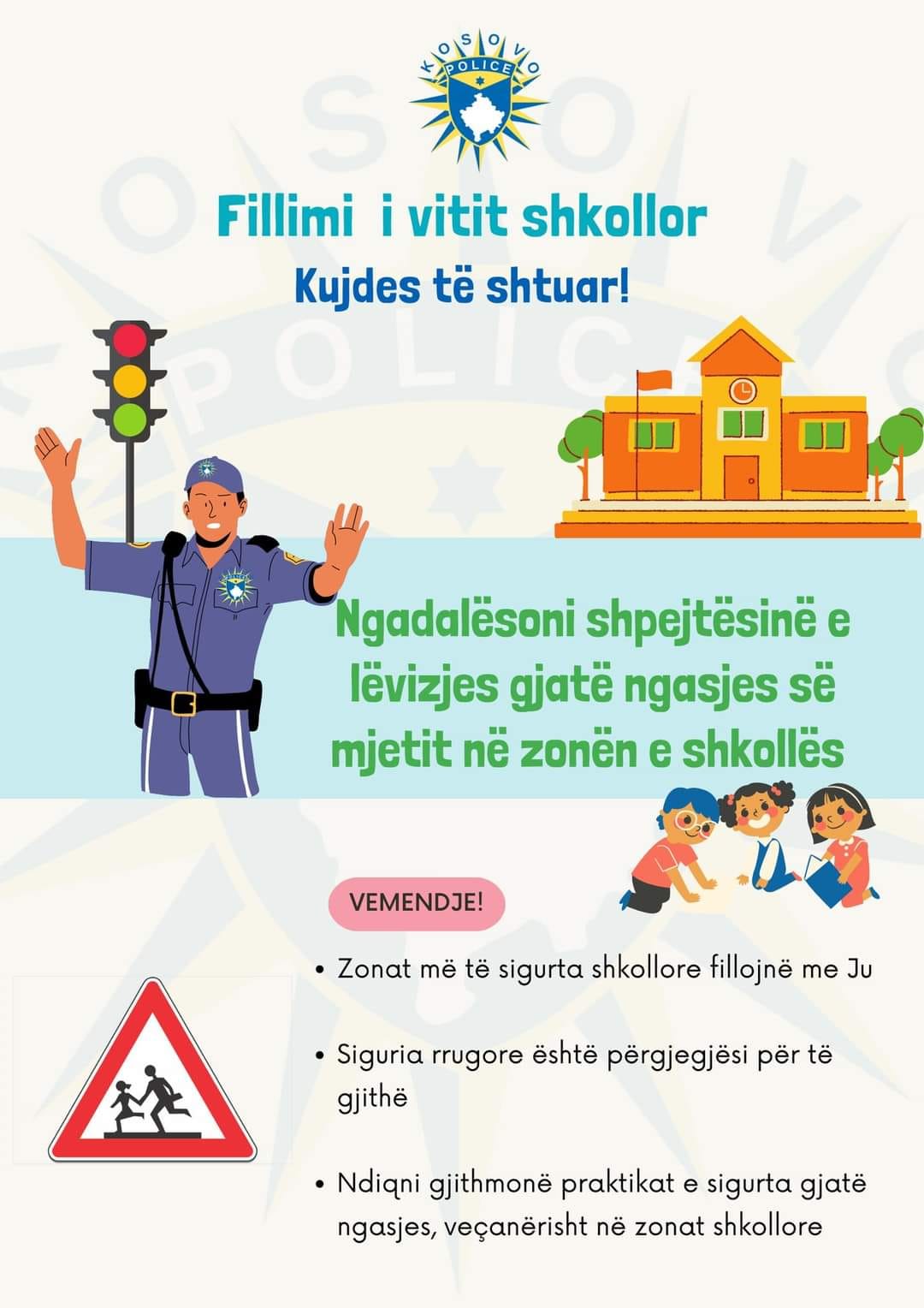 Fillimi i vitit të ri shkollor, policia apel shoferëve për kujdes ...